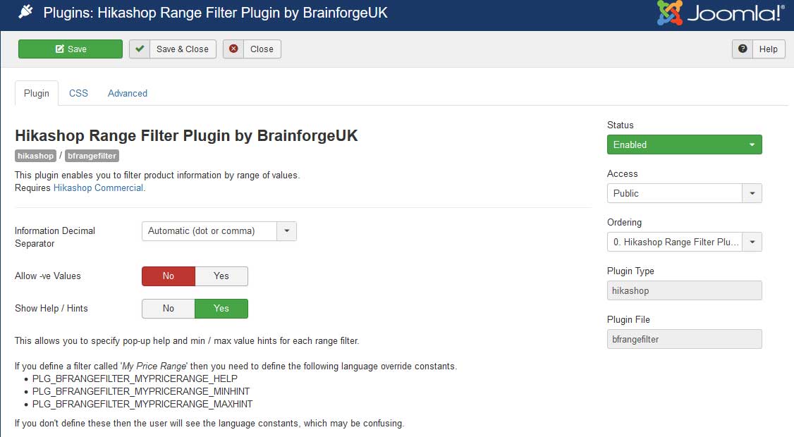 Brainforge.UK - Range Filter