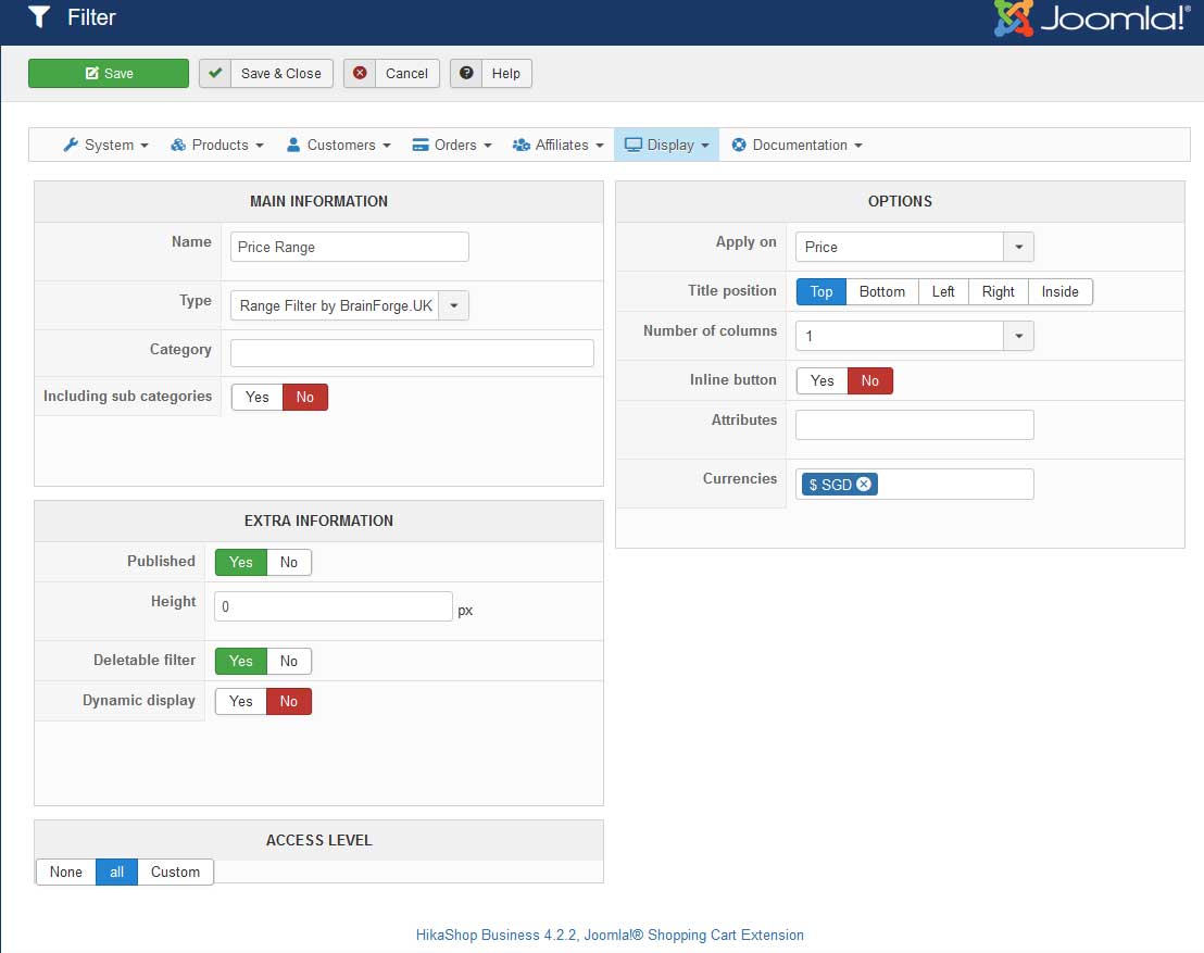 Brainforge.UK - Range Filter
